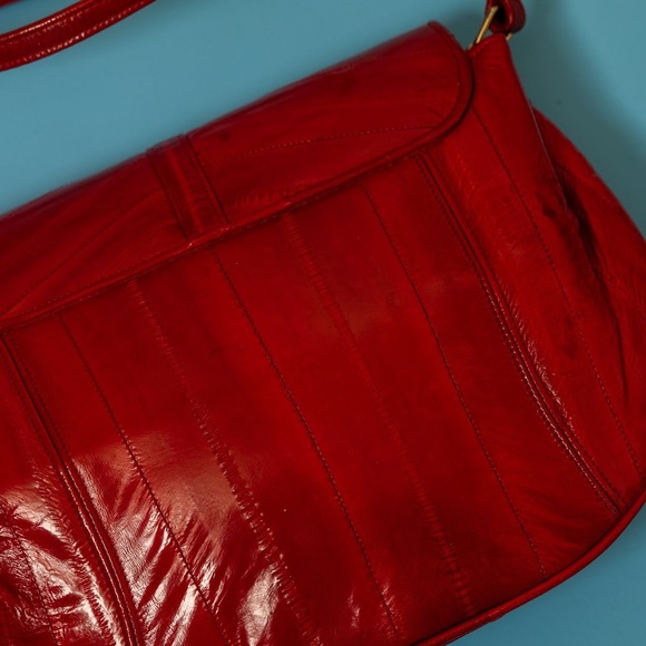 Vintage | Bags | Vintage Candy Red All Leather Saddlebag Purse | Poshmark
